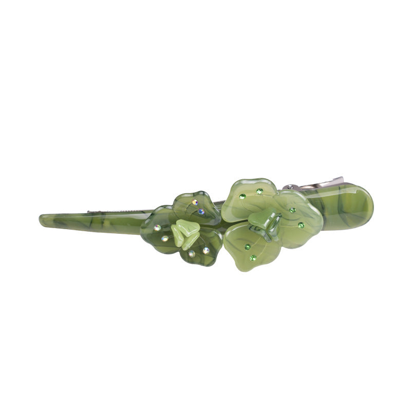 Large resin Ibis clip with twin flowers – MooseGirl