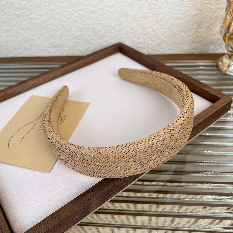 Plain raffia straw rattan headband – MooseGirl